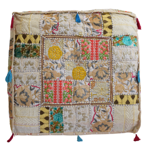 Cojin Blanco Indio Cuadrado Talla L – Rincón Himalaya