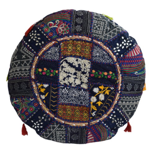 Cojin Azul Indio Redondo Talla M – Rincón Himalaya