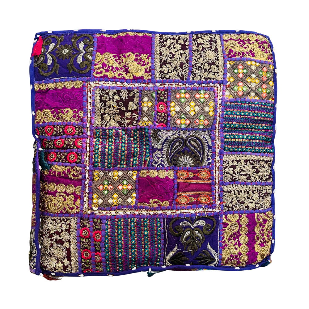 Cojin Morado Indio Cuadrado Talla L – Rincón Himalaya