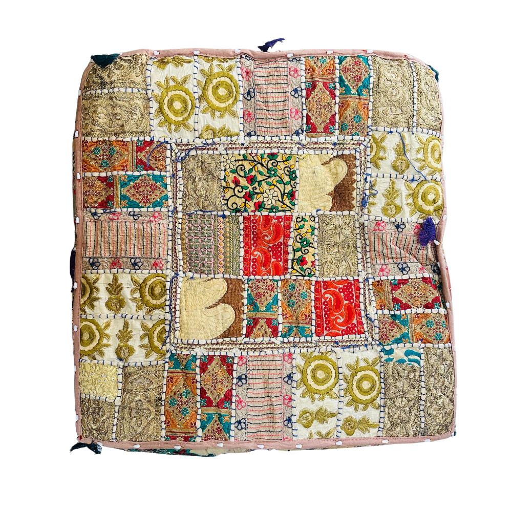 Cojin Beige Indio Cuadrado Talla L – Rincón Himalaya