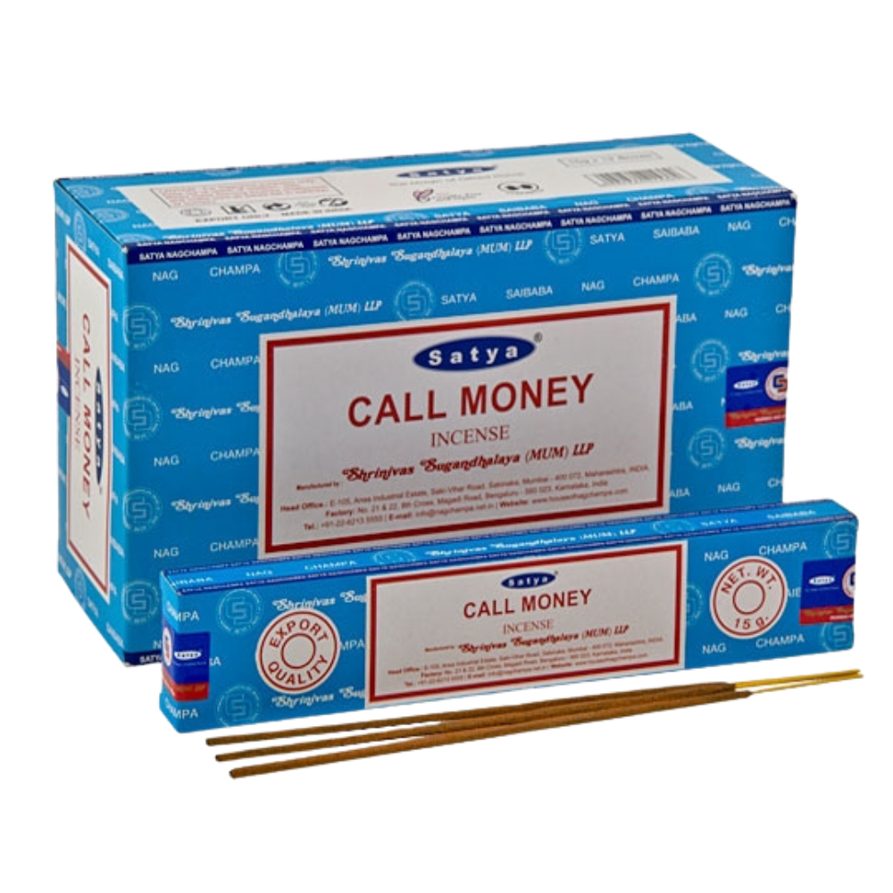 Incienso Satya Call Money | Activa tu flujo financiero – Rincón Himalaya