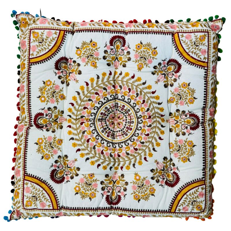 Cojin Amarillo Indio Cuadrado Grande – Rincón Himalaya