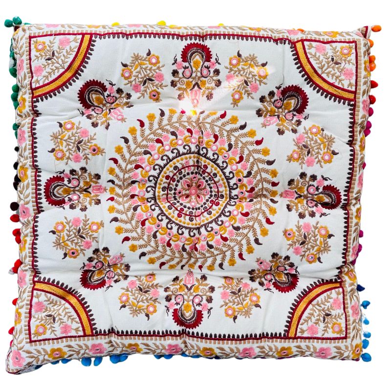 Cojin Amarillo Indio Cuadrado Mediano – Rincón Himalaya
